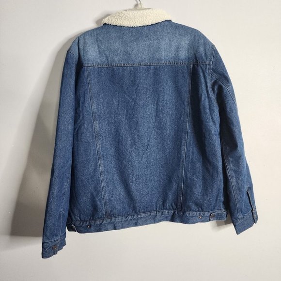 Lee | Jackets & Coats | Vintage Lee Jeans Jacket Storm Rider Sherpa Usa Denim Trucker Blue Jean ...